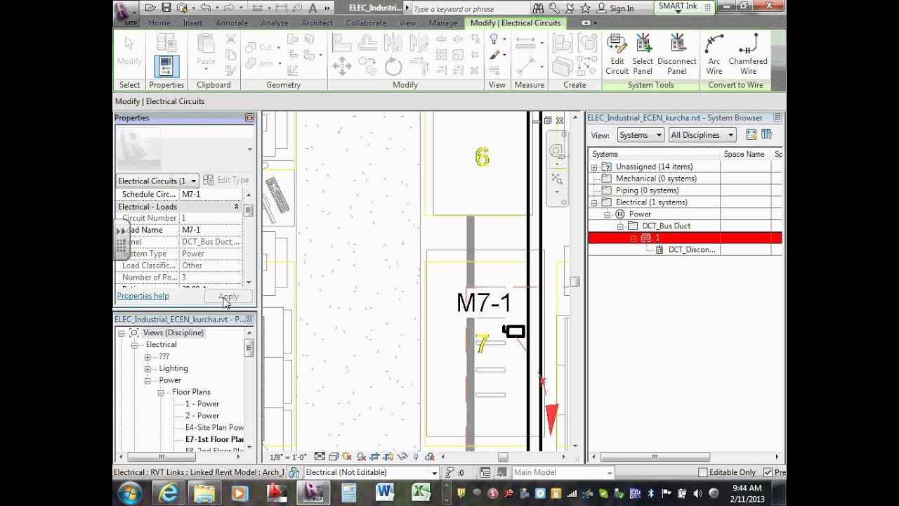 Revit MEP Industrial Project Power layout & Cicuiting 02 11 13 - YouTube