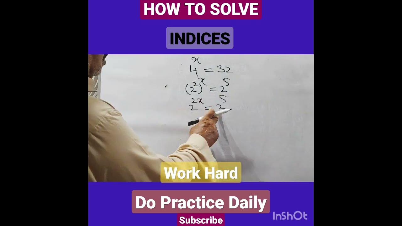 HOW TO SOLVE INDICES#indices#igcse#olevel#arshadjaved - YouTube