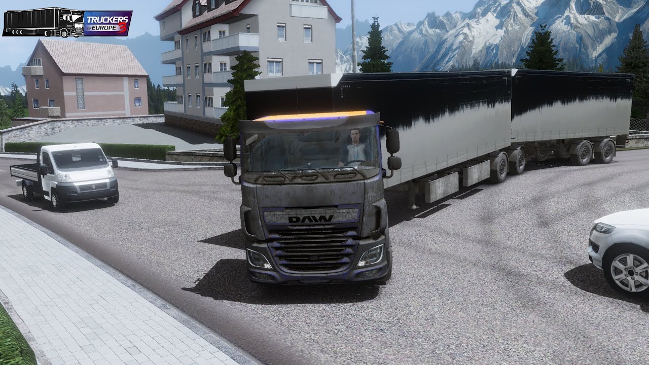 Driving double trailer truck on single road in lech | Truckers of ...