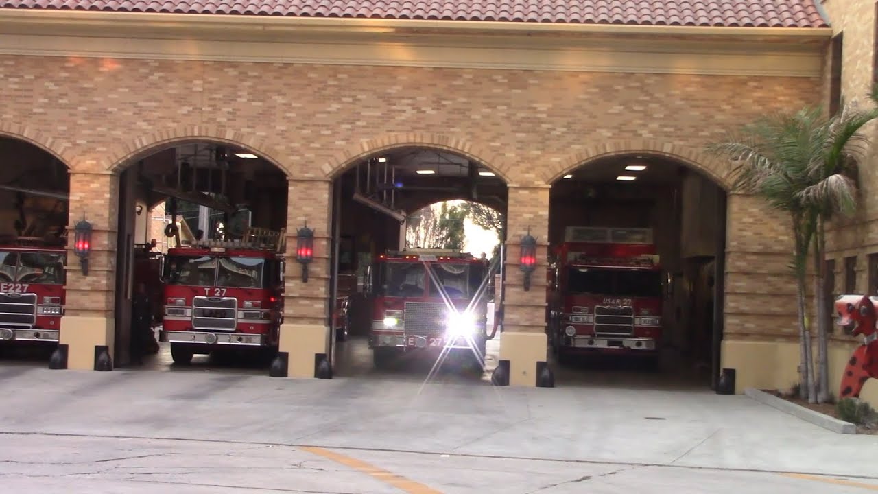 LAFD RA 834 TC, RA 27, E 27, E 227 & T 27 Medical - YouTube