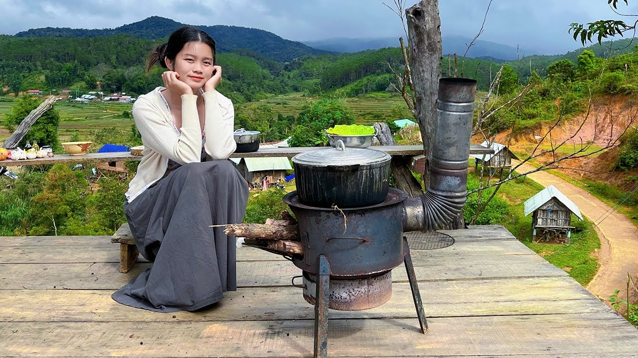 Village Cooking on a Rainy Day: Steamed & Grilled Squid with Fermented ...
