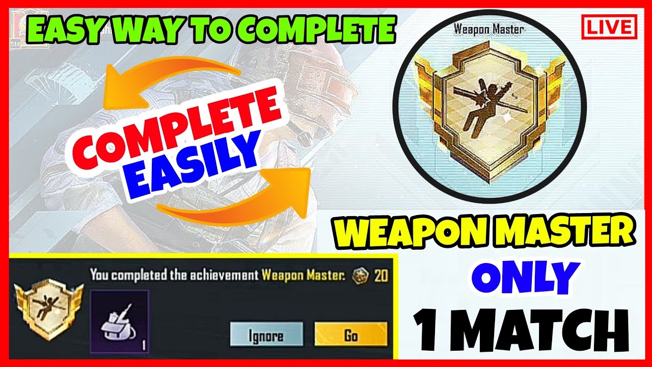 EasyWay To Complete (Weapon Master) Achievement in Pubg Mobile ! How To ...