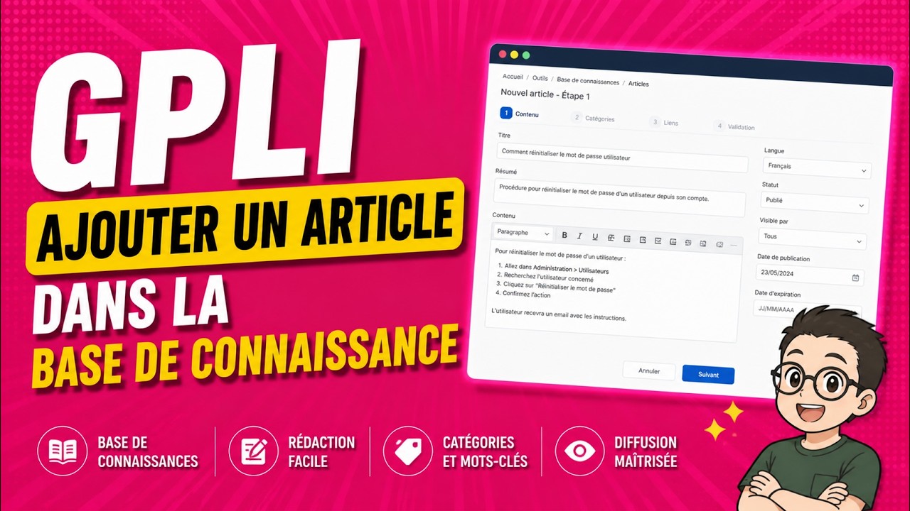 GLPI : Comment créer un article dans la Base de Connaissance ? 📖 ...