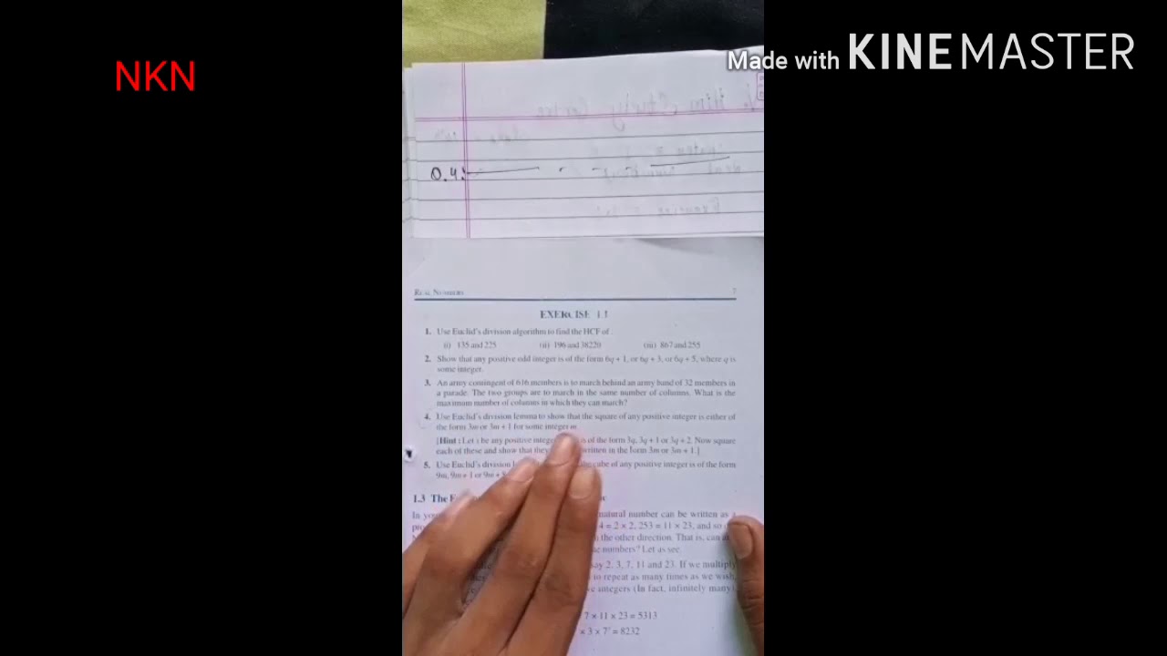 Class 10th (X) chapter 1 real number ex 1.1solution by NKN Aim study centre - YouTube