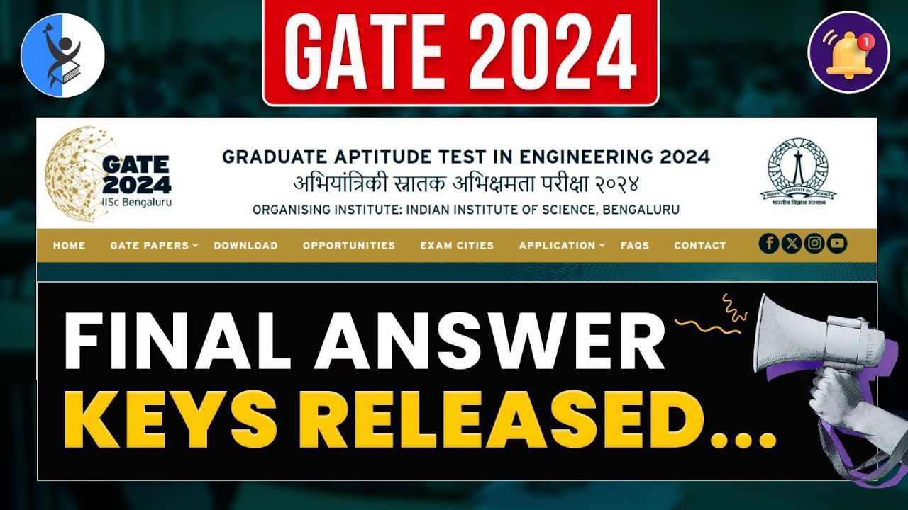 Gate Answer key 2024 Kaise Dekhe ! | GATE 2024 Answerer Key Released ...