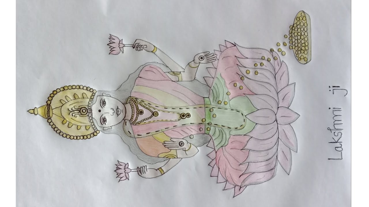 Varmahalakshmi special Drawing of maa Lakshmi/ easy drawing of goddess ...