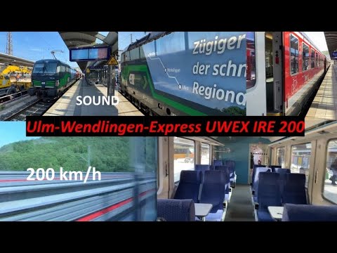 Mit dem UWEX IRE 200 von Ulm Hbf nach Wendlingen mit Vollgas 200 km/h ...
