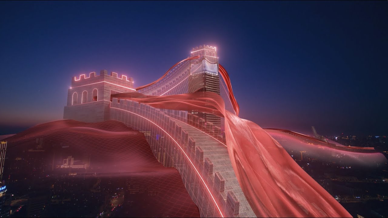 AR light show on the north Bund, Shanghai - YouTube