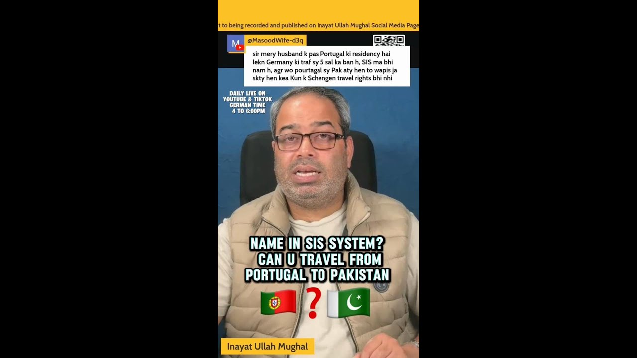 Portugal to Pakistan Travel with SIS Record?Does it effect portugal TRC ...