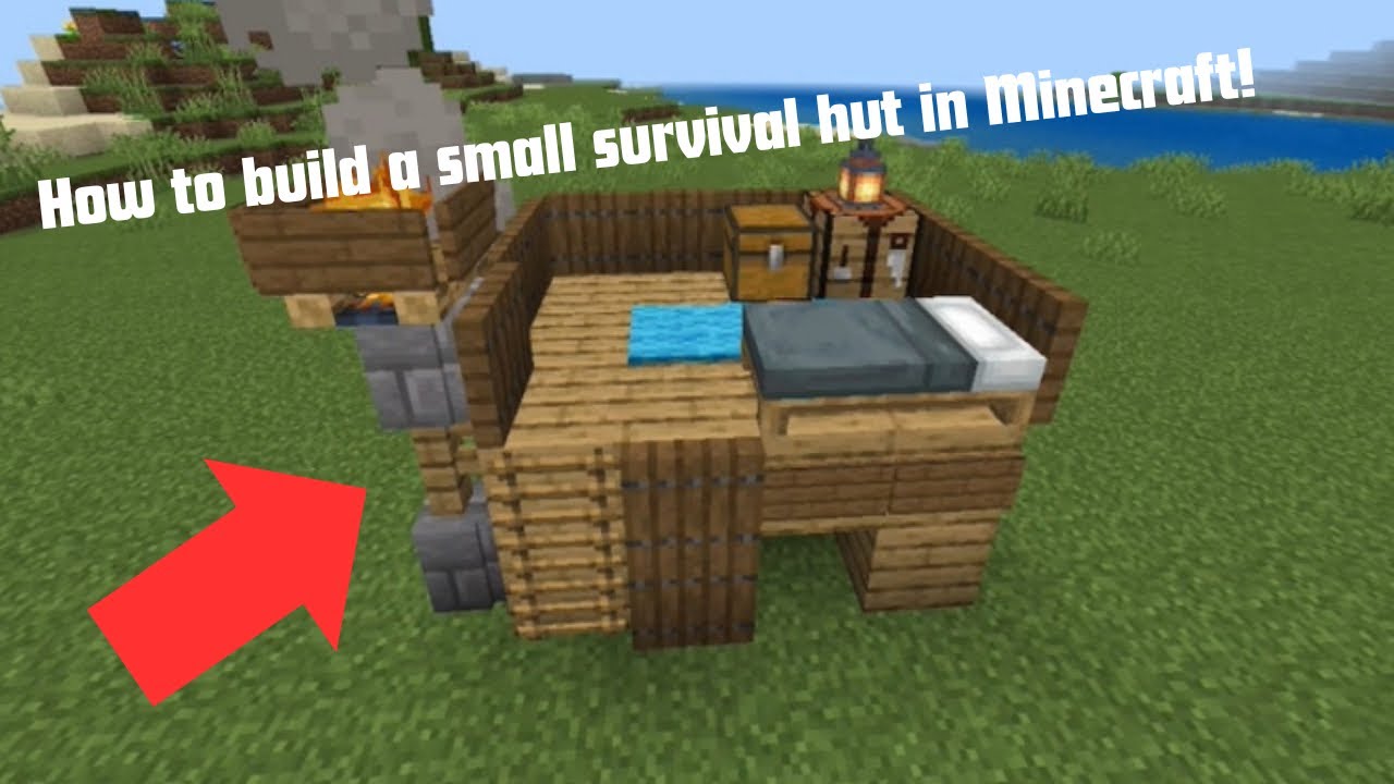 How to build a small survival hut in Minecraft!!! - YouTube