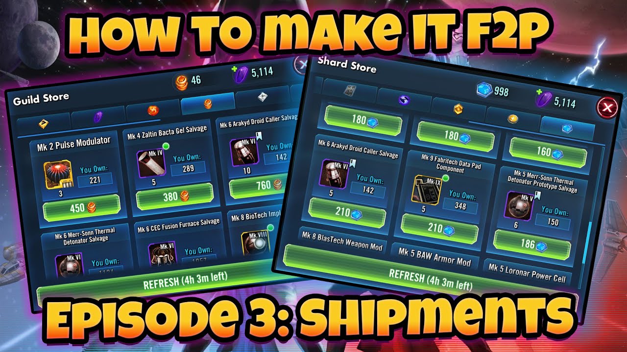 SWGoH - How to Make it f2p! Episode 3: Shipments - YouTube
