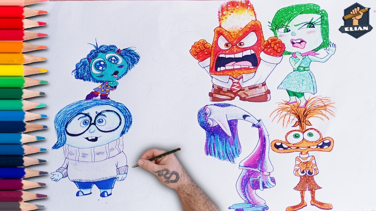 How to draw ENVY and ALL the characters from INSIDE OUT 2 #insideout # ...