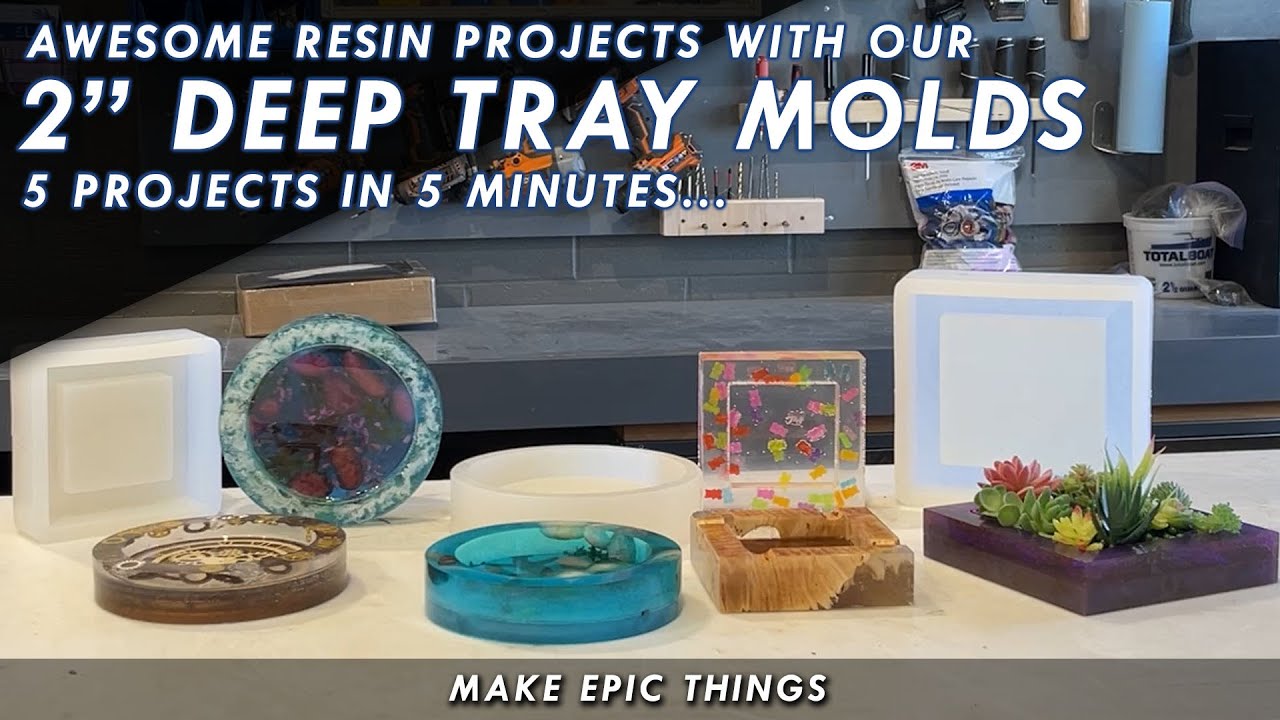 2" Deep Tray Molds For Epoxy Resin - 1" Wide Walls For Encasing Objects ...