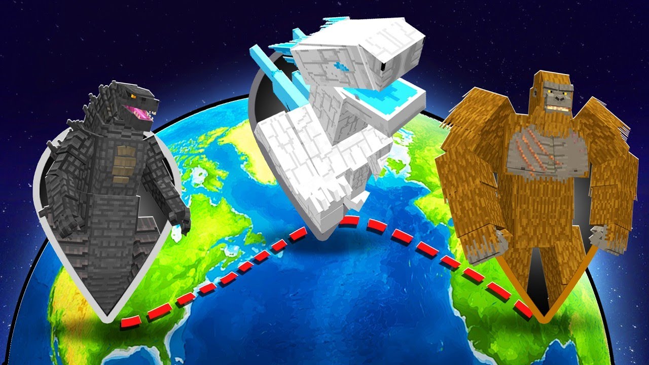 MODO DOMINAÇÃO dos KAIJUS de GODZILLA no MINECRAFT (Shimo, Scar King ...