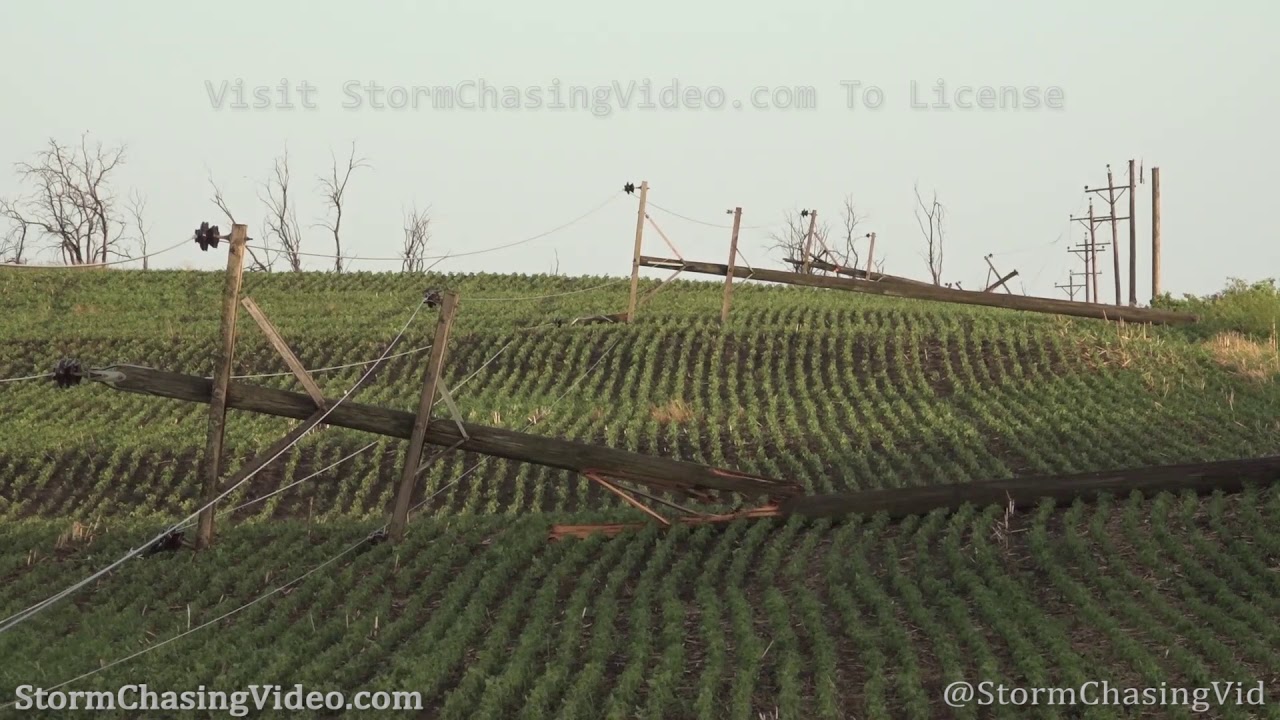 Power Poles Snapped, Table Rock, NE - 6/9/2020 - YouTube