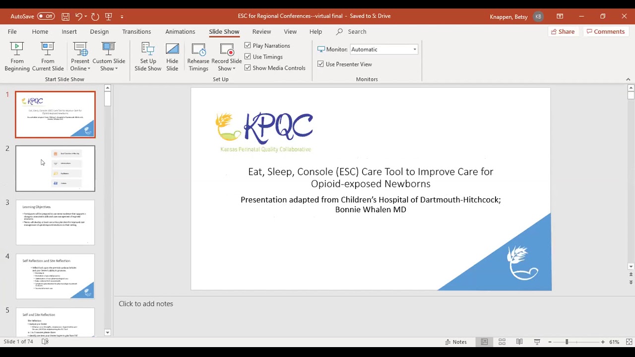 Eat,Sleep, Console ESC Care Tool to Improve Care for Opioid exposed ...