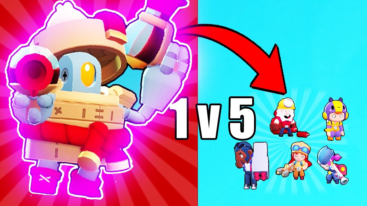 1 GIANT Brawlers vs 5 Brawlers! l Brawl Stars - YouTube