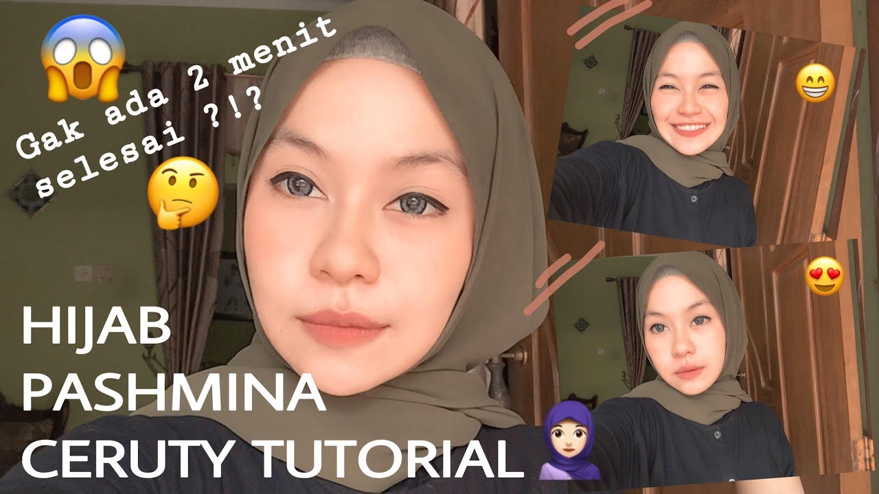 3 STYLE TUTORIAL HIJAB PASHMINA CERUTY KEKINIAN!! Gak sampai 2 menit ...