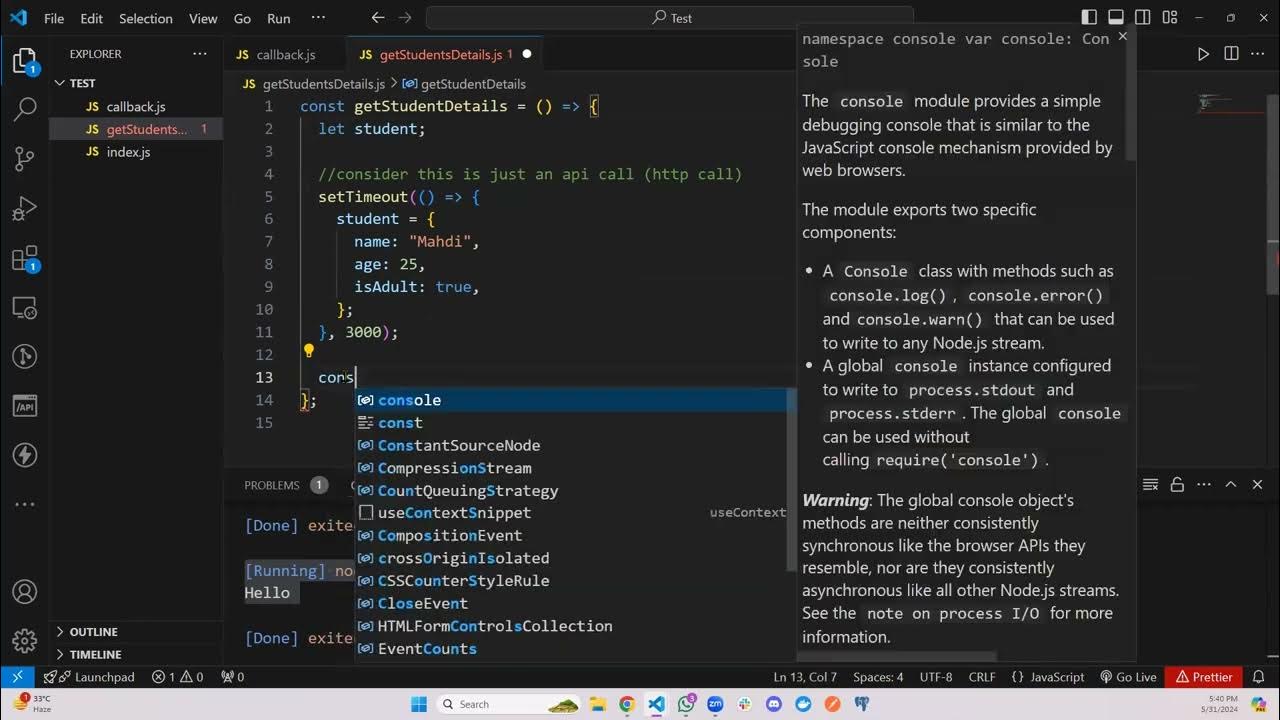 2) Understanding the callback concept and demonstrate it with event loop - YouTube