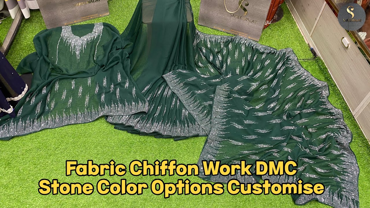 Article Details Fabric Chiffon Work DMC Stone Color Options Customise ...