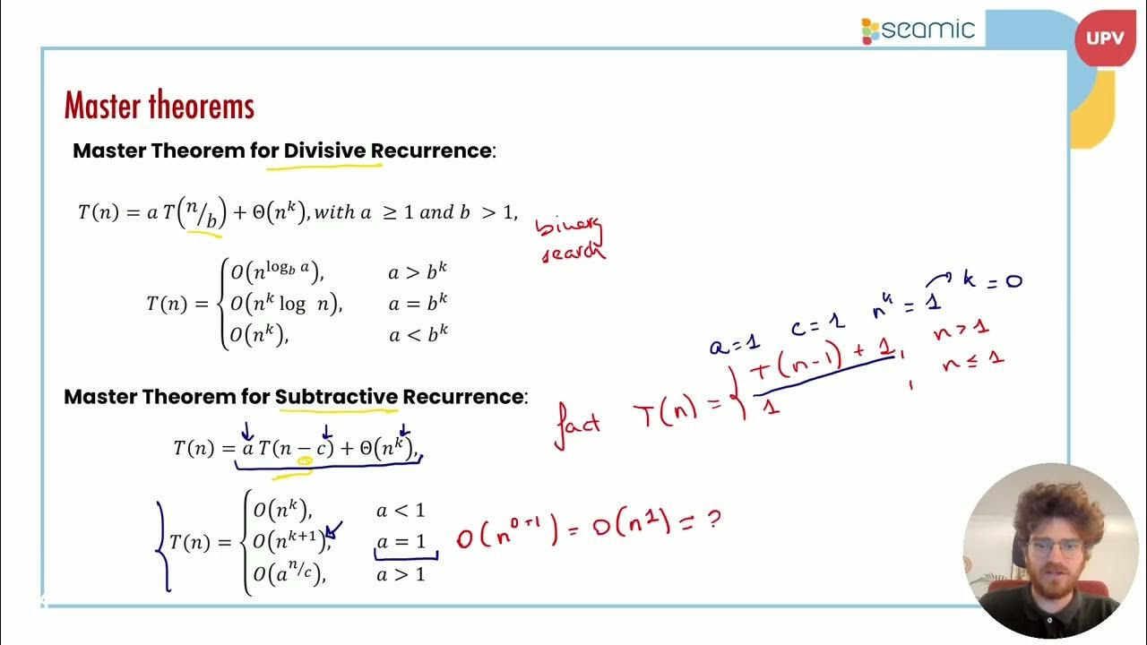 Recursive Algorithm Analysis: Master Theorems | 34/34 | UPV - YouTube