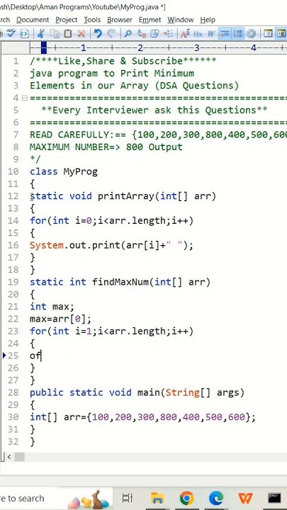 Find Maximum Number In The Array Java Shorts Shortvideo Education Viral Viralshorts Youtube