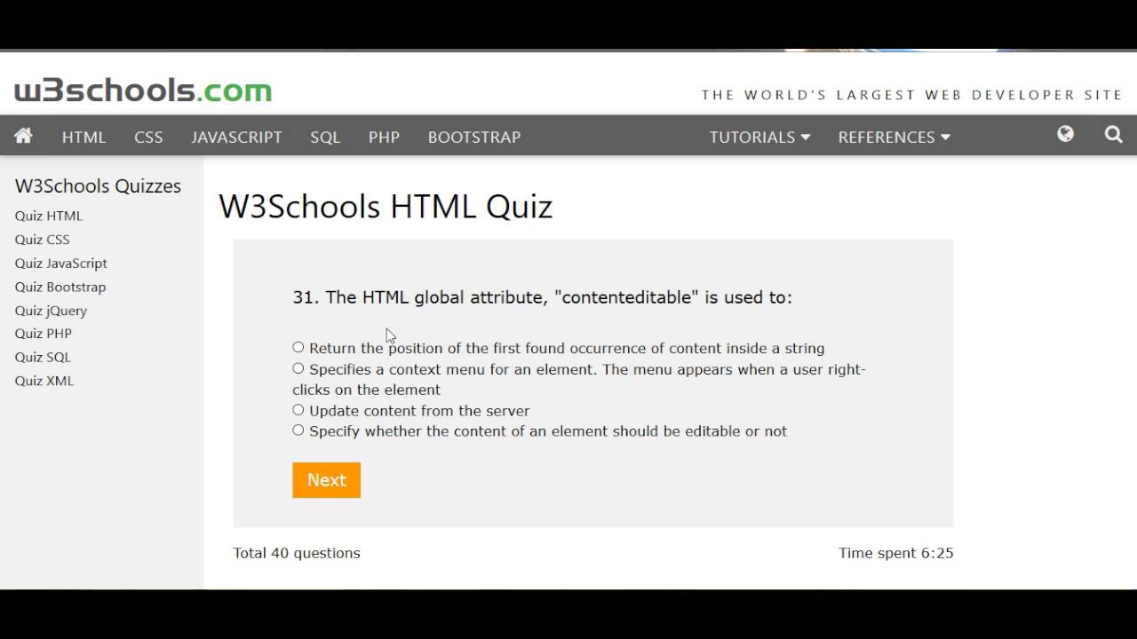 Quiz HTML YouTube Quiz HTML YouTube