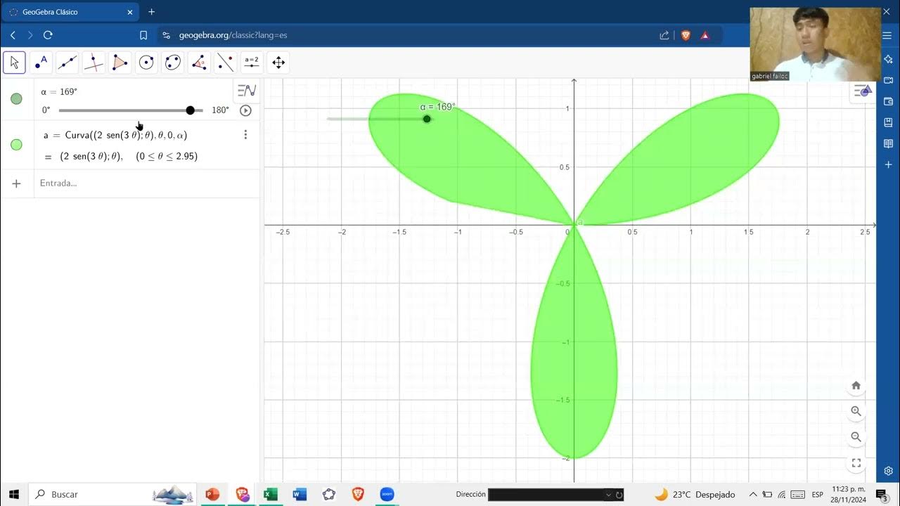 TEMA: PROYECTO DE GEOGEBRA USANDO FUNCIONES POLARES - YouTube