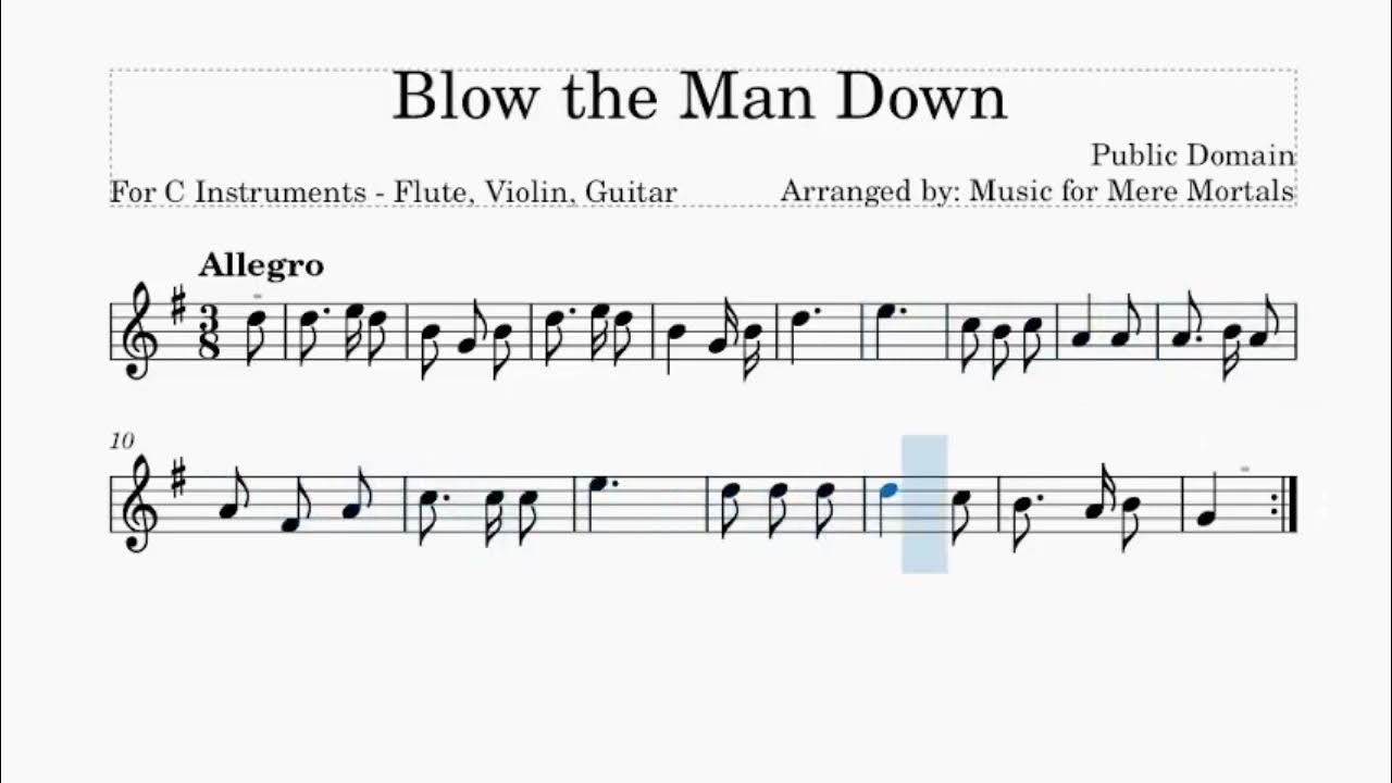 Blow the Man Down (Sailor's Song) Beginner – Play Along for Violin ...