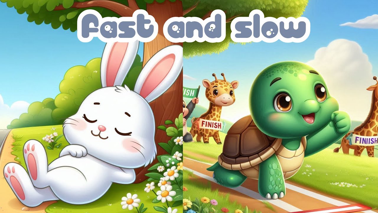 🌟 Fast And Slow Song | The Tortoise and Hare Race | Kids Songs ...