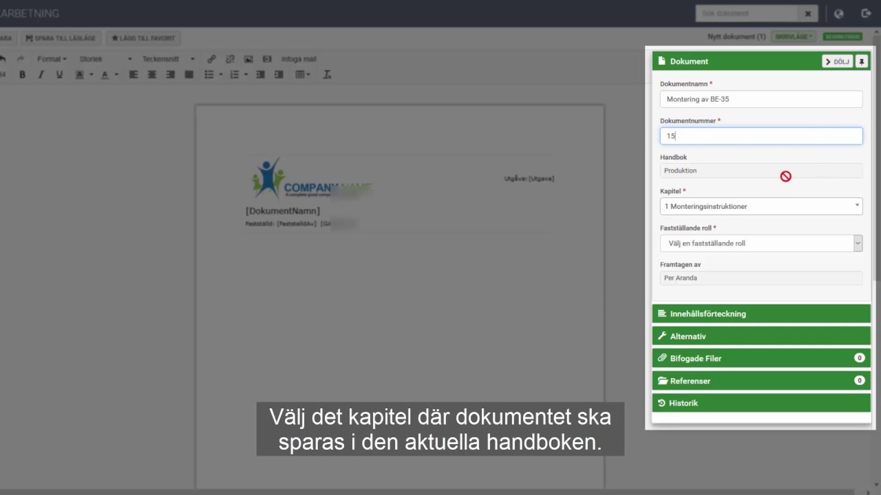 QNova Dokumenthantering - 4. Skapa dokument med mallar - YouTube