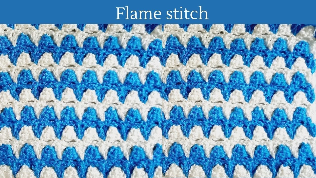 Crochet flame stitch for baby blanket - crochet tutorial - YouTube