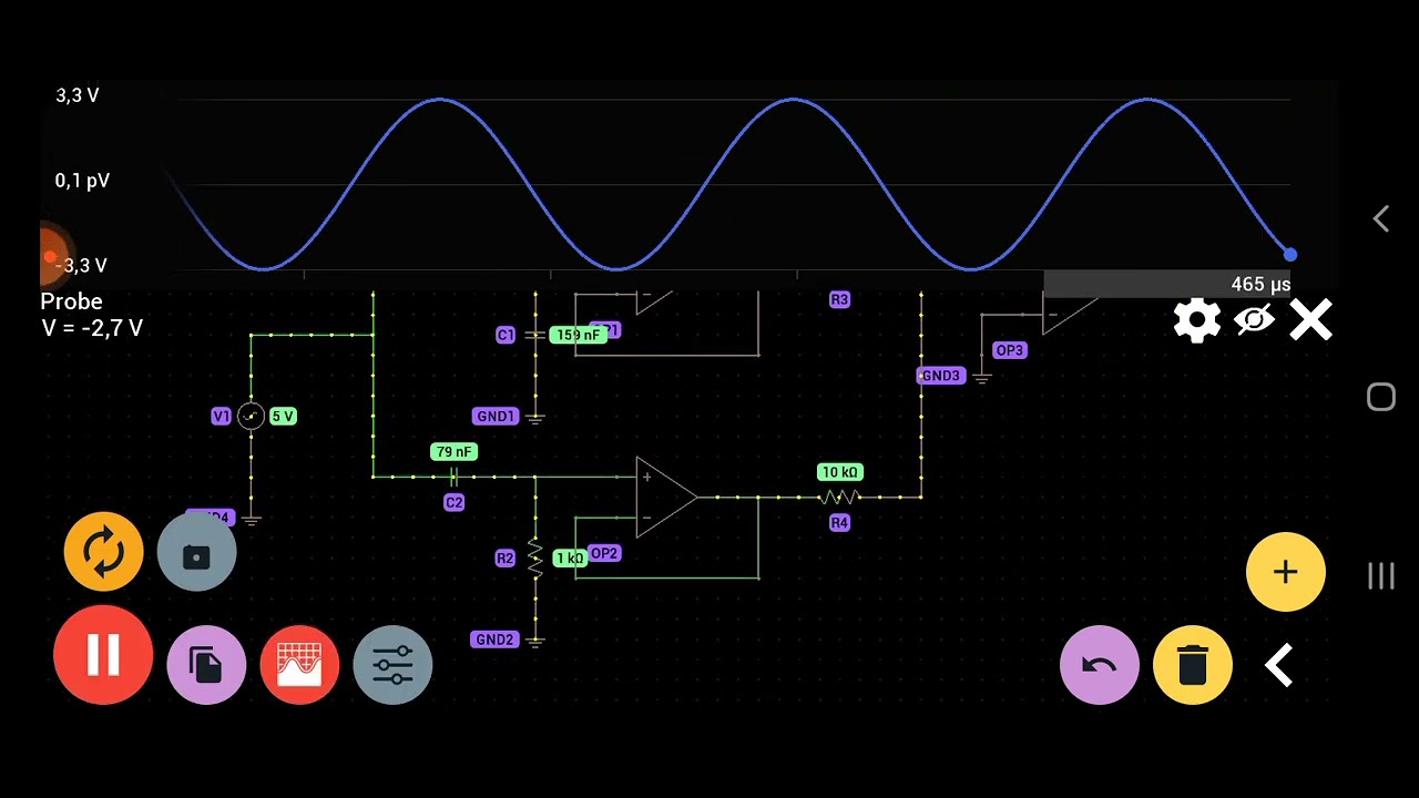 Simulasi Rangkaian Band Stop Filter Aktif - YouTube
