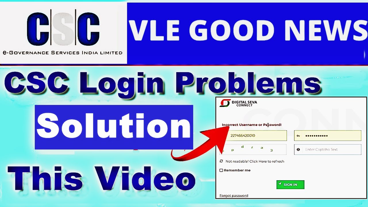 CSC Login Problems/how to fix incorrect username or password - YouTube