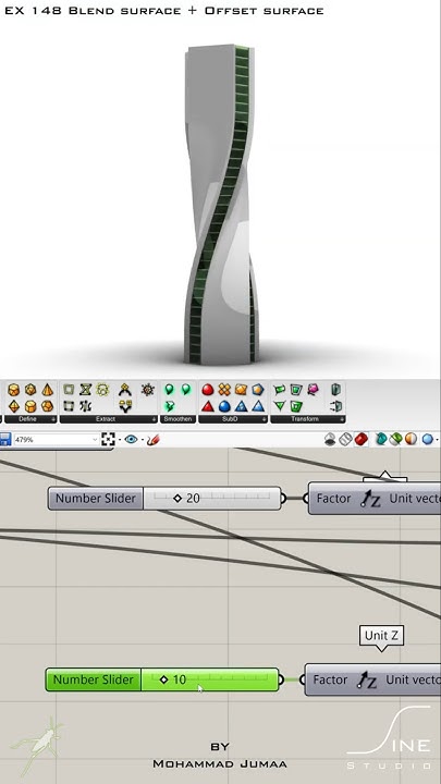 Grasshopper - EX 148 - Blend surface + Offset surface - YouTube