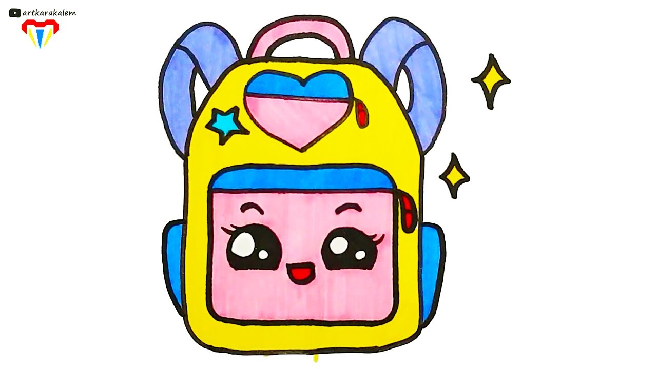 how to draw the school bag | easy drawing - YouTube