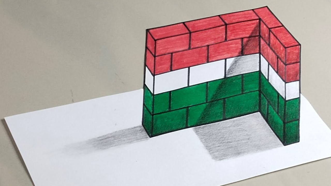 3d drawing wall on paper for beginners step by step #3dwall #3ddrawing ...