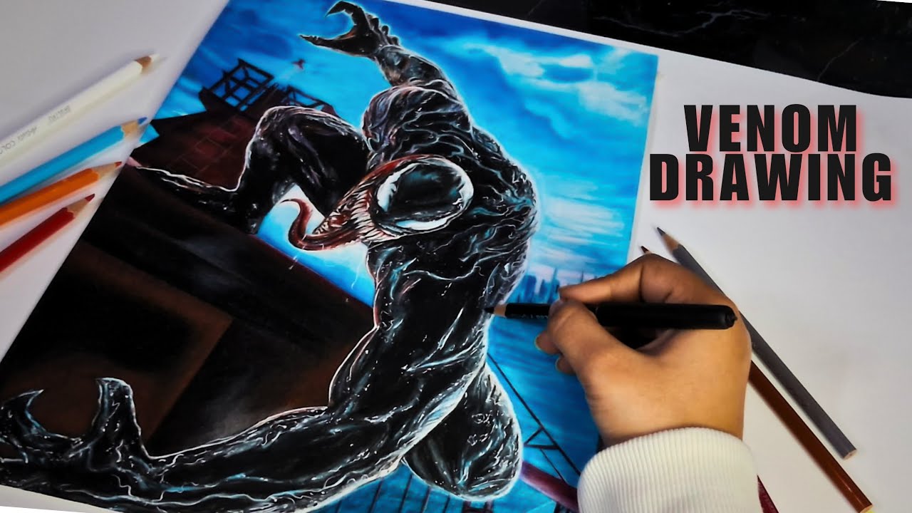 DRAWING VENOM- ️VENOM REALISTIC DRAWING ️//HYPERLAPSE//@art__tender ...