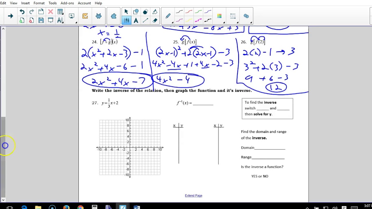 Algebra 2A unit 3 test review part 2 - YouTube