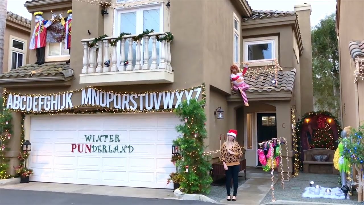 See Couple's Hysterical Christmas Decorations Using Only Puns - YouTube
