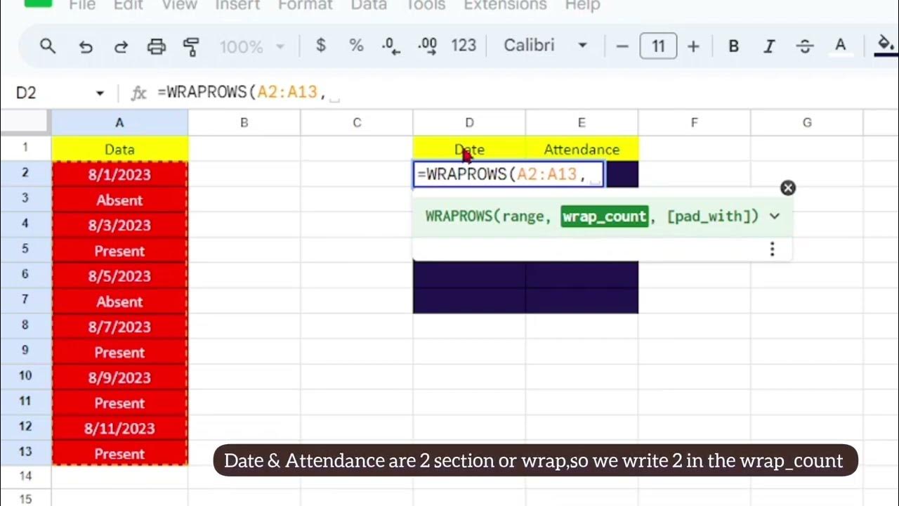 Wraprows Function Modify Data Structure In Excel Youtube