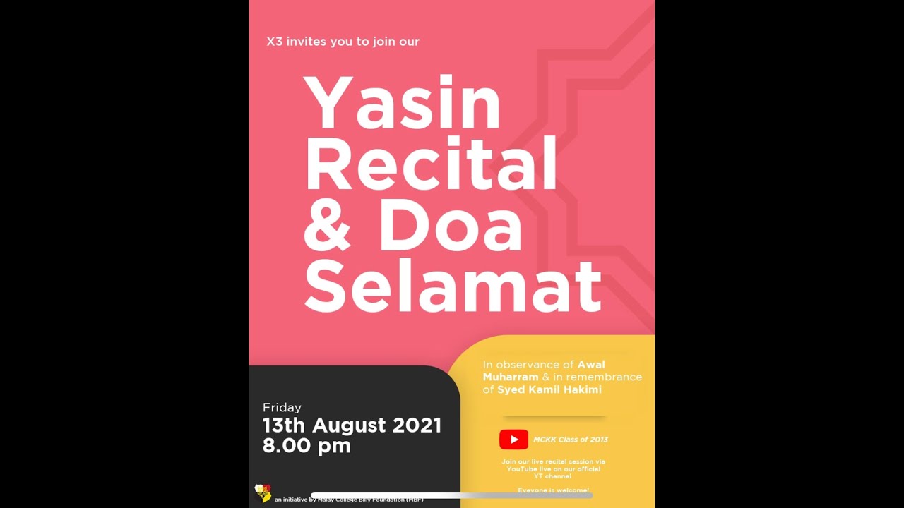 X3: Yasin Recital & Doa Selamat - YouTube