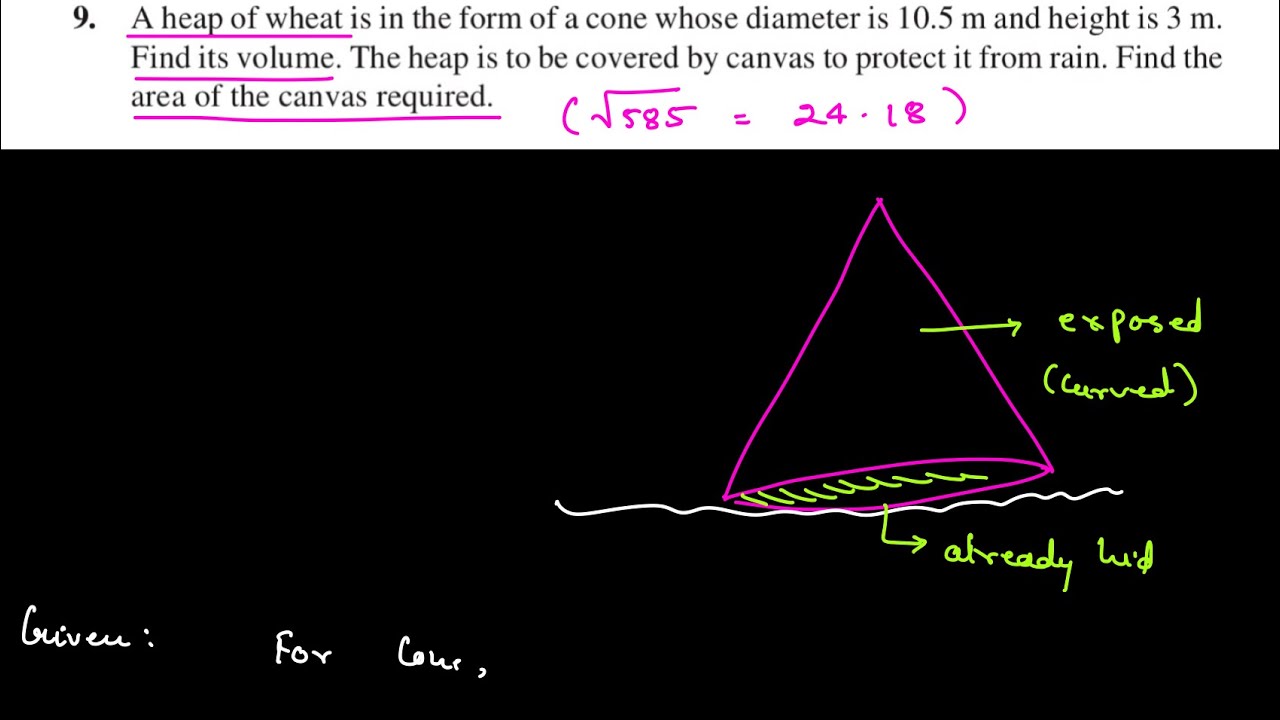 Class 9 Surface Area And Volume Exercise 13 7 Q9 YouTube Class 9 Surface Area And Volume Exercise 13 7 Q9 YouTube