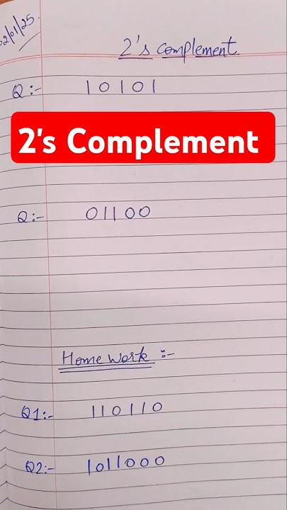 How to find 2's Complement? @lectshivani - YouTube