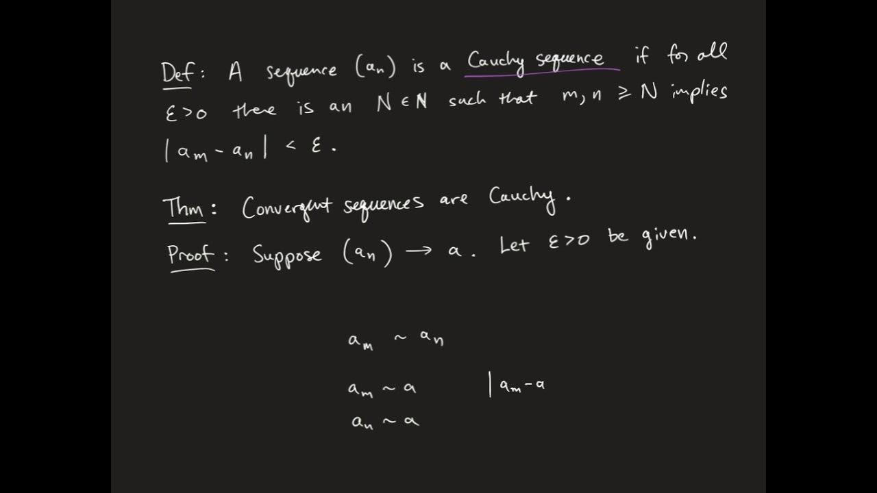 Lecture 9, Real Analysis, Week of 2/15-2/19 - Cauchy Sequences & Subsequences - YouTube