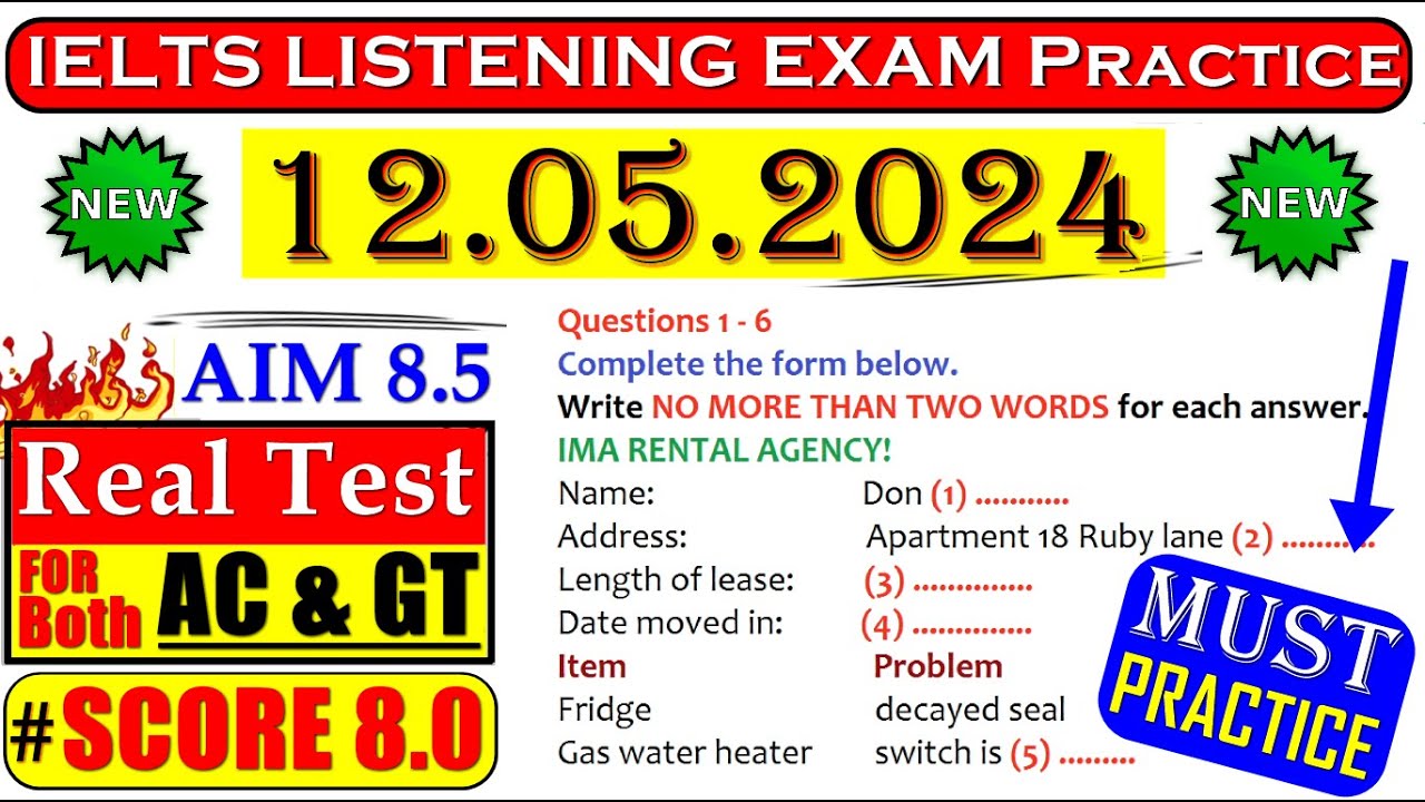 IELTS LISTENING PRACTICE TEST 2024 WITH ANSWERS | 12.05.2024 - YouTube