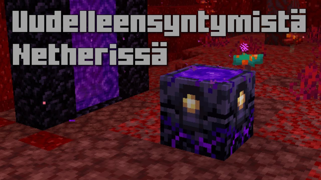 Respawn anchor (uudelleensyntymisankkuri) - Minecraft tutoriaali - YouTube