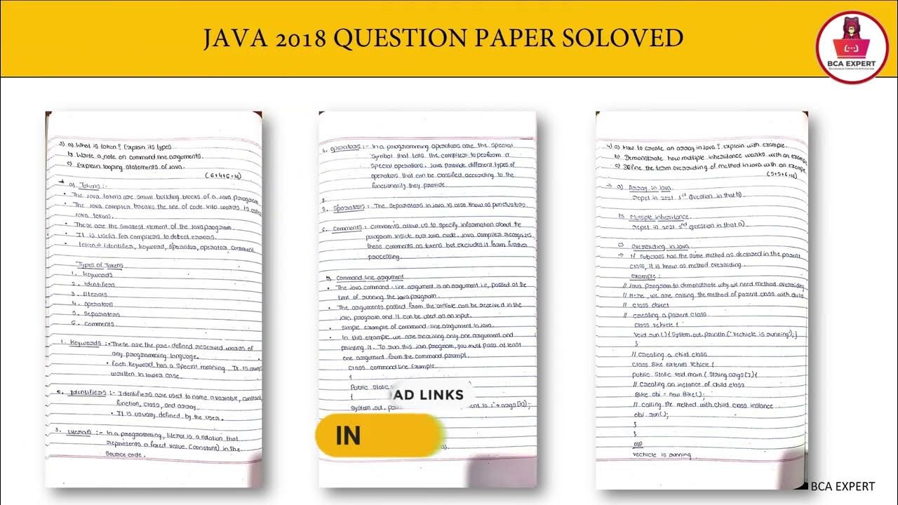 JAVA 2018 years question papers | internet programming | KUD - YouTube
