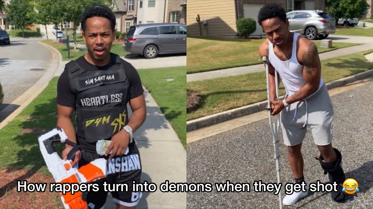 How rappers turn into demons when they get shot 😂 - YouTube