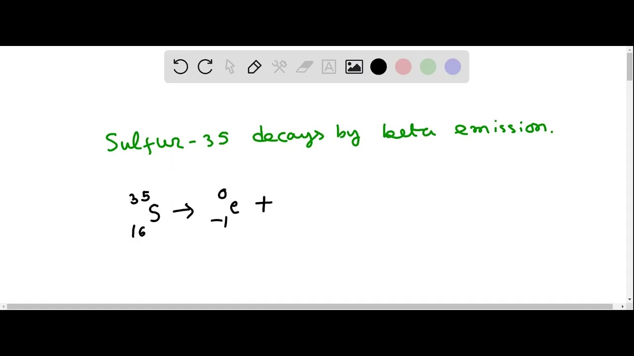Sulfur-35 decays by beta emission. The decay product is written in ...